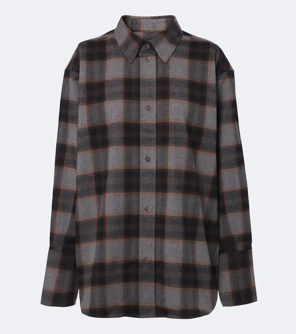 RÓHE Checked Cotton Flannel Shirt