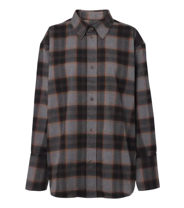 RÓHE Checked Cotton Flannel Shirt - Multicoloured