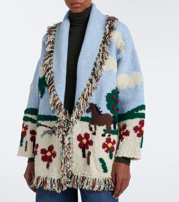 Alanui Casa Intarsia Wool-blend Cardigan
