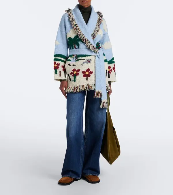Alanui Casa Intarsia Wool-blend Cardigan