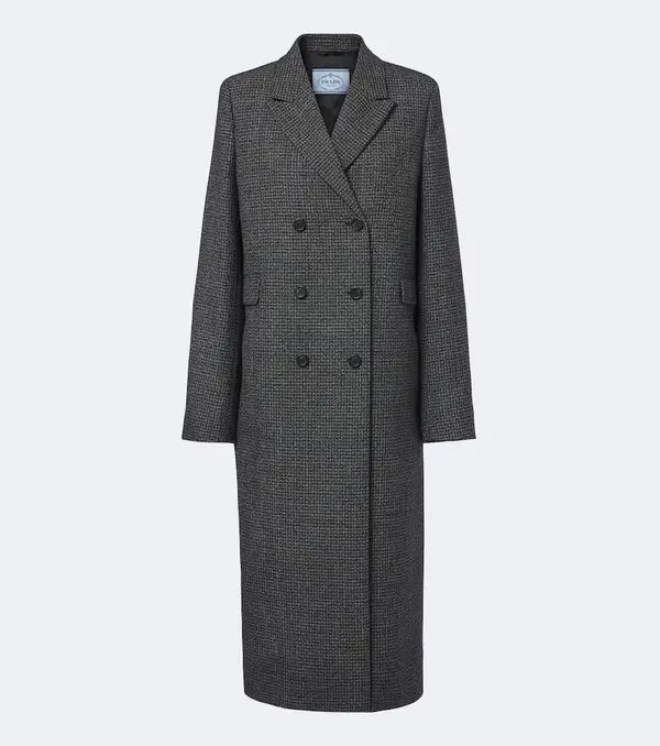 Prada Checked Virgin Wool Coat