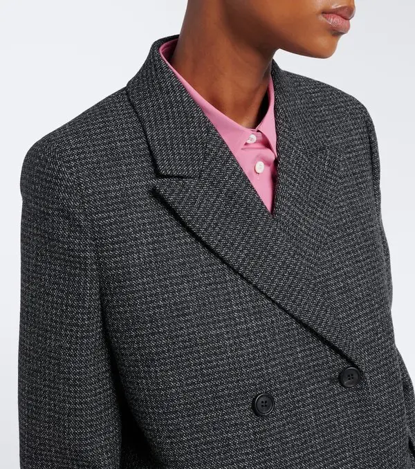 Prada Checked Virgin Wool Coat