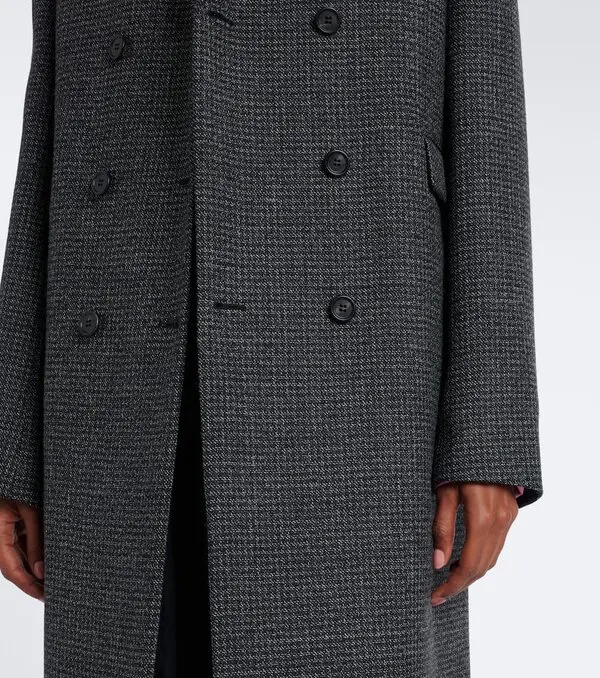 Prada Checked Virgin Wool Coat