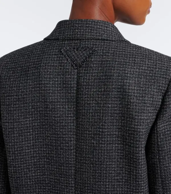 Prada Checked Virgin Wool Coat