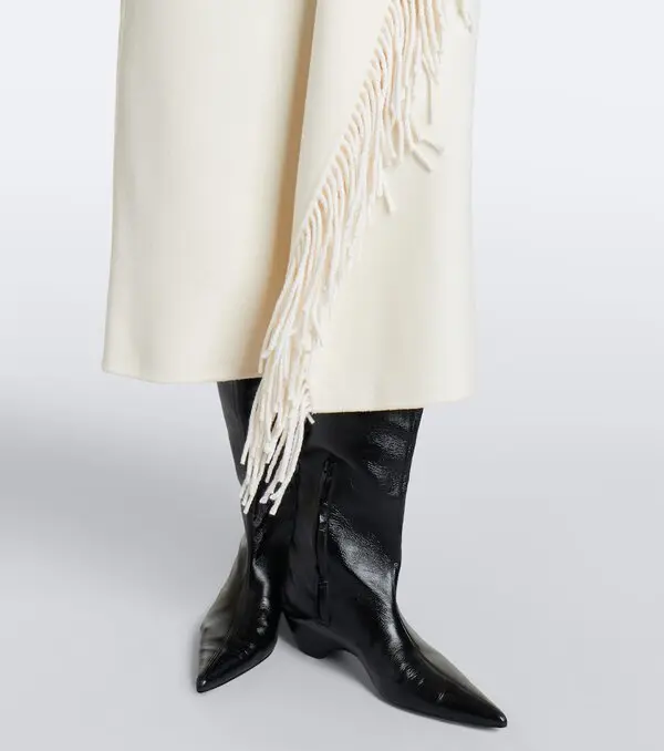 RÓHE Fringed Wool And Cashmere Midi Skirt