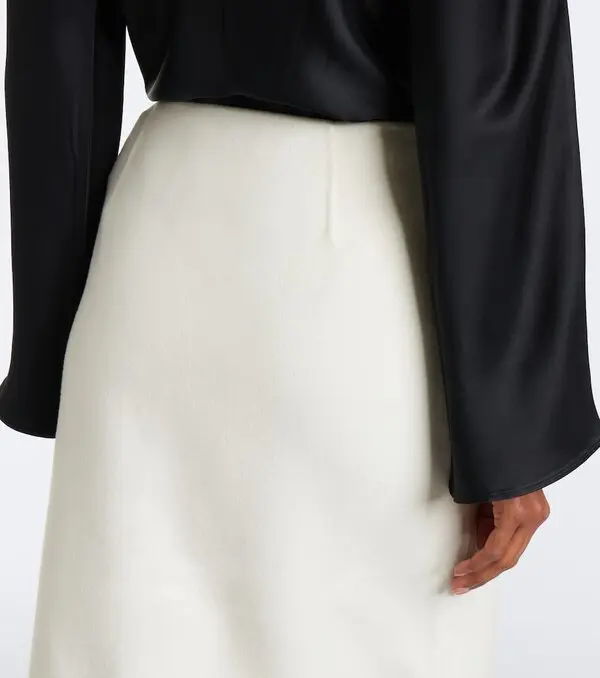 RÓHE Fringed Wool And Cashmere Midi Skirt