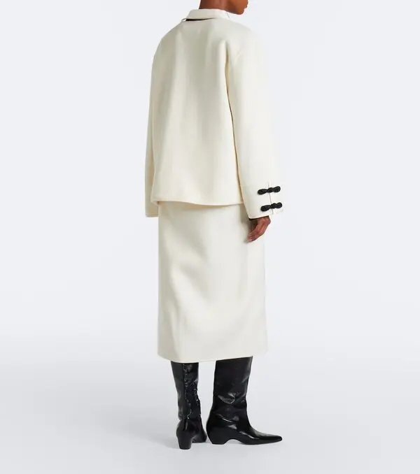 RÓHE Fringed Wool And Cashmere Midi Skirt