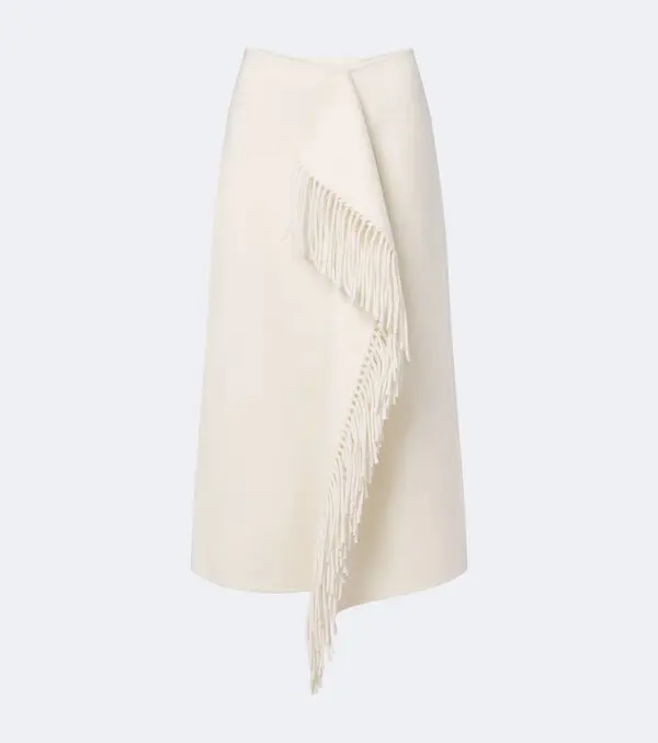 RÓHE Wool And Cashmere Midi Skirt - White