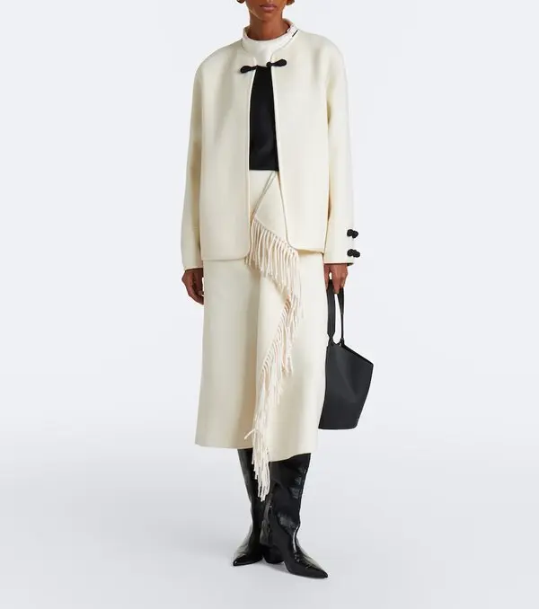 RÓHE Wool And Cashmere Midi Skirt - White