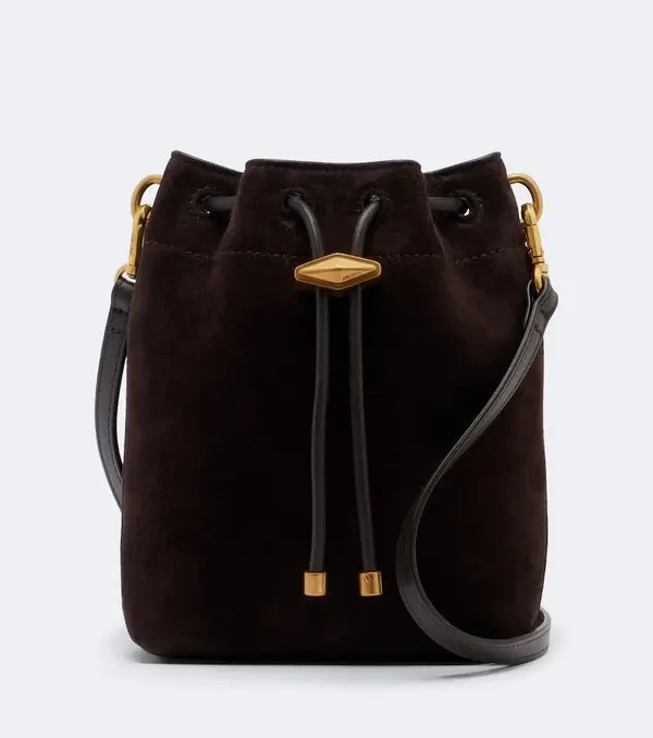 JIMMY CHOO Cinch Mini Suede Shoulder Bag - Brown