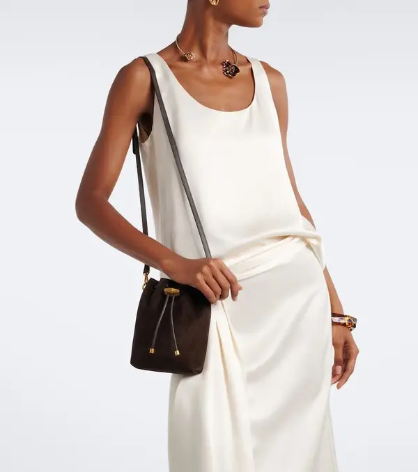 JIMMY CHOO Cinch Mini Suede Shoulder Bag