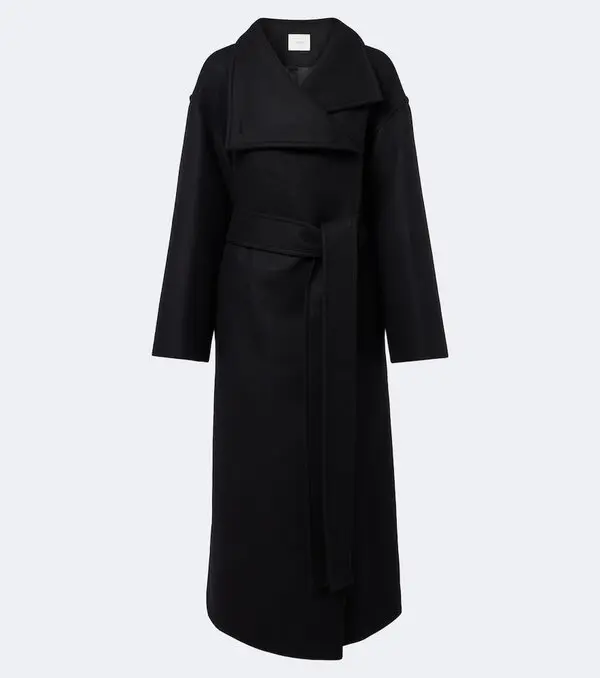 JOSEPH Fiore Wool-blend Wrap Coat - Black