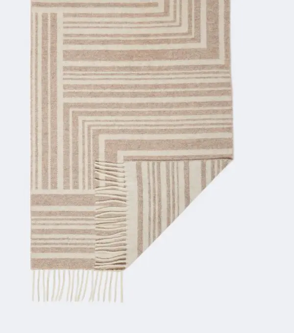 JOSEPH Ayla Fringed Jacquard Wool And Cashmere Scarf