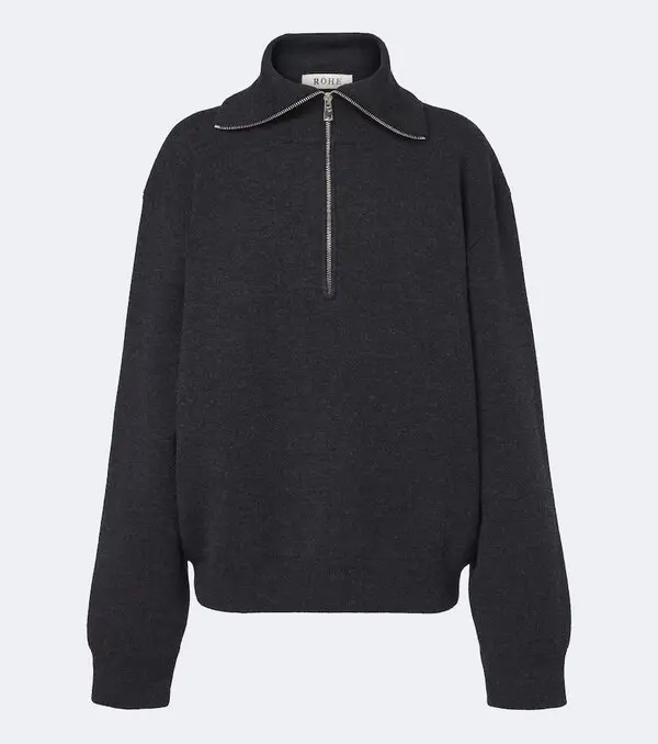 RÓHE Wool And Cashmere Half-zip Sweater - Grey
