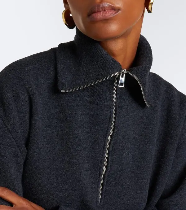 RÓHE Wool And Cashmere Half-zip Sweater - Grey