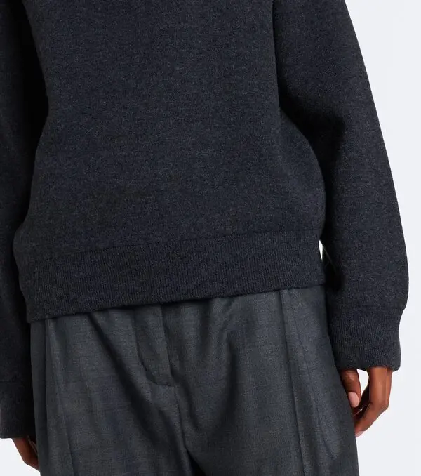 RÓHE Wool And Cashmere Half-zip Sweater - Grey