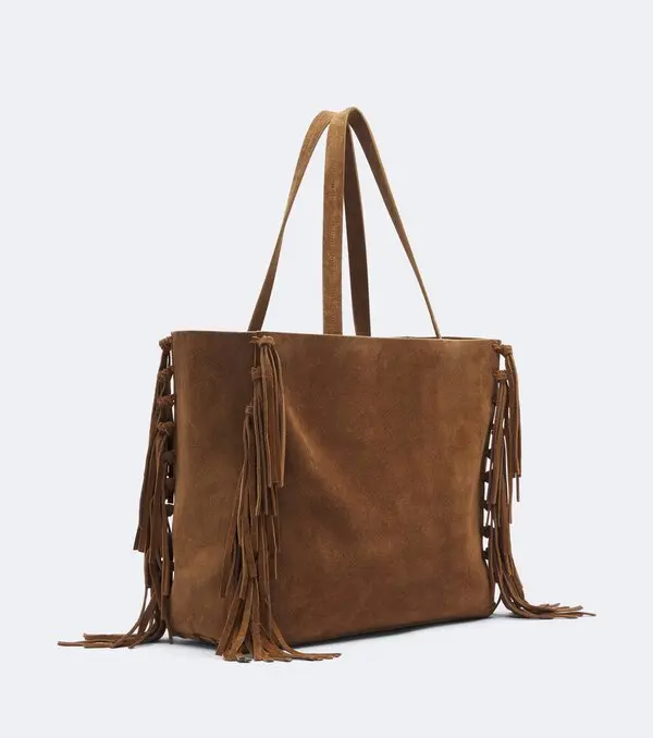 NILI LOTAN Joni Fringed Suede Tote Bag