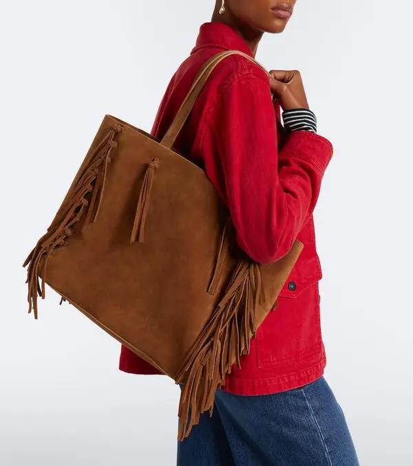 NILI LOTAN Joni Fringed Suede Tote Bag