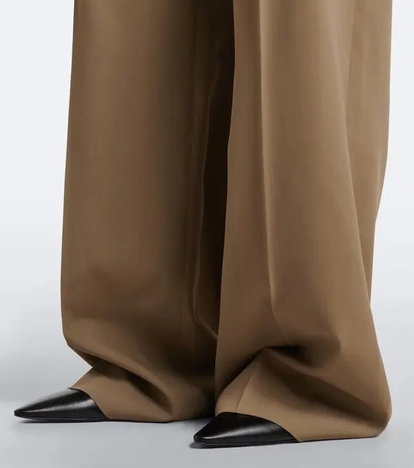 THE ROW Daniela Pleated Wool Wide-leg Pants