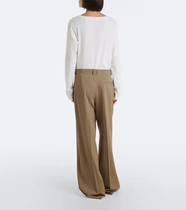 THE ROW Daniela Pleated Wool Wide-leg Pants