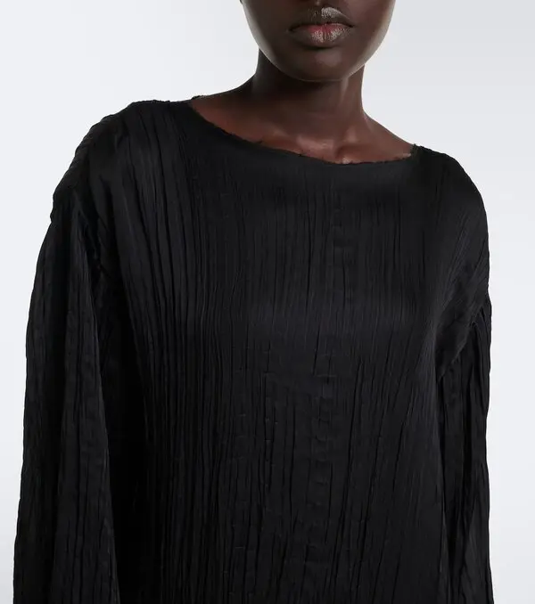 THE ROW Joma Pleated Silk Midi Dress