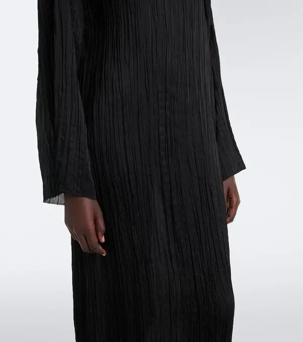 THE ROW Joma Pleated Silk Midi Dress