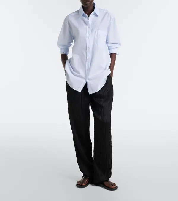 THE ROW Kriza Plissé Silk Wide-leg Pants