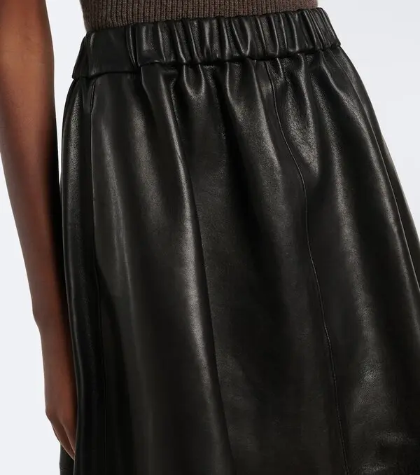 Nour Hammour Lenley Leather Skirt