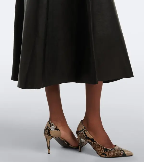 Nour Hammour Lenley Leather Skirt