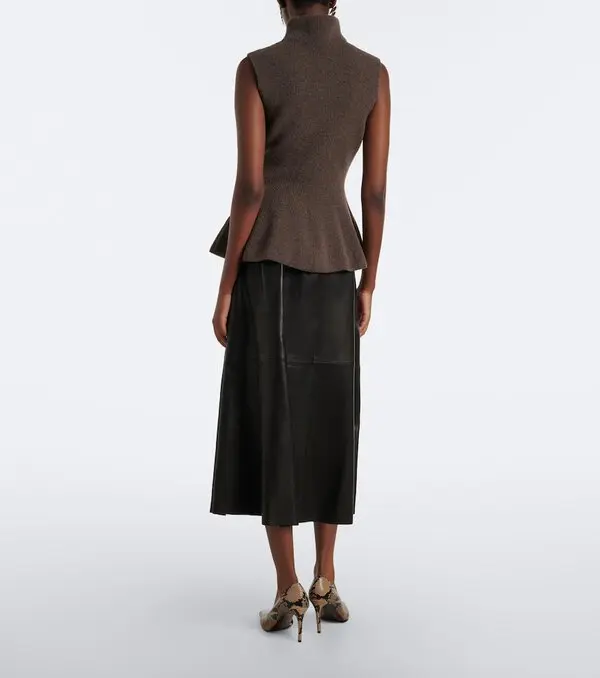 Nour Hammour Lenley Leather Skirt