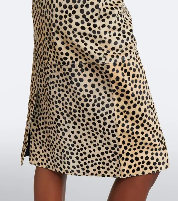 RÓHE Cheetah-print Calf Hair Pencil Skirt