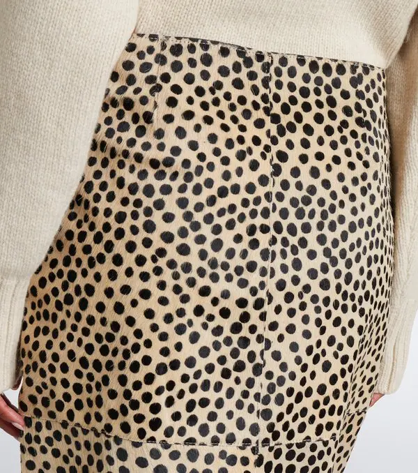 RÓHE Cheetah-print Calf Hair Pencil Skirt