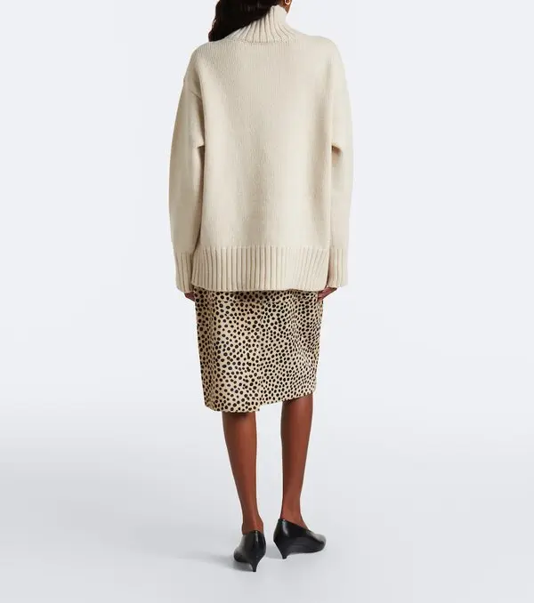 RÓHE Cheetah-print Calf Hair Pencil Skirt