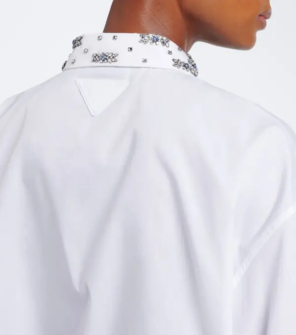 Prada Crystal-embellished Poplin Shirt