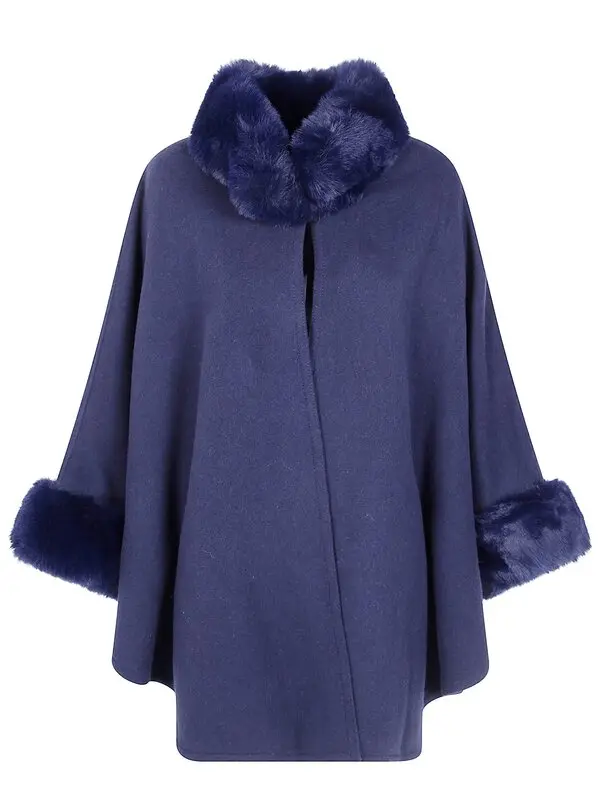 TWINSET Coat With Fur Trim "poncho