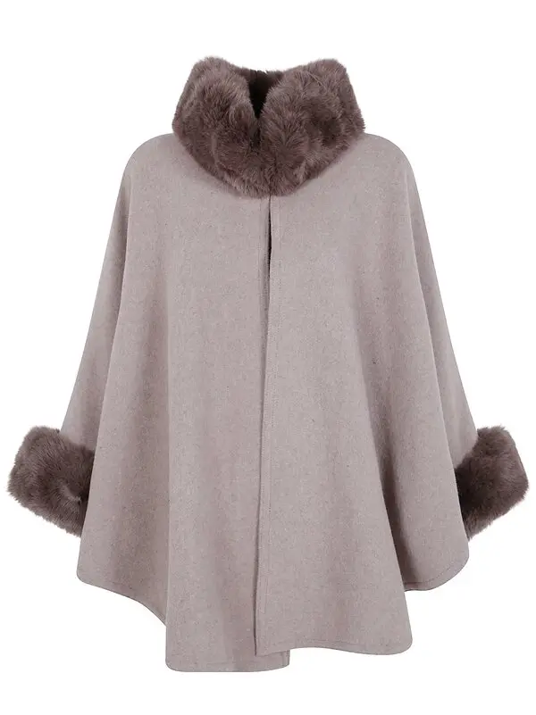 TWINSET Coat With Fur Collar "poncho