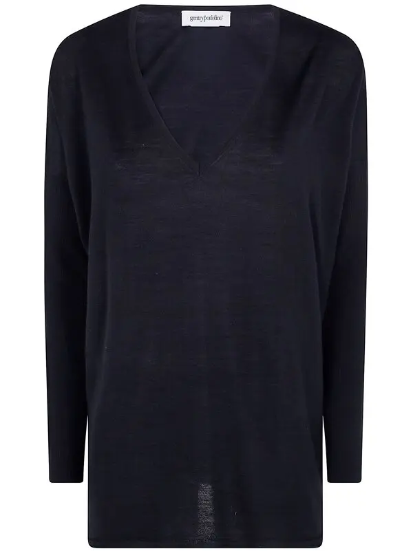 GENTRYPORTOFINO Wool Silk Knit Sweater