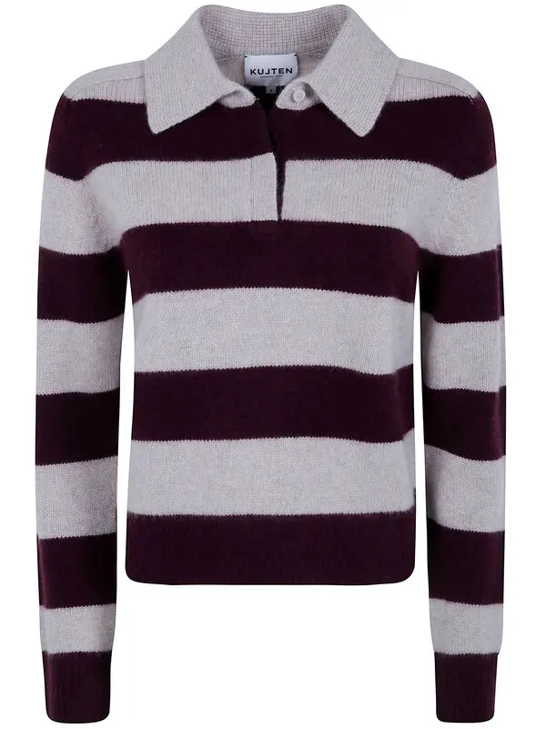 KUJTEN Sweater Cashmere "royce Stripe - Red