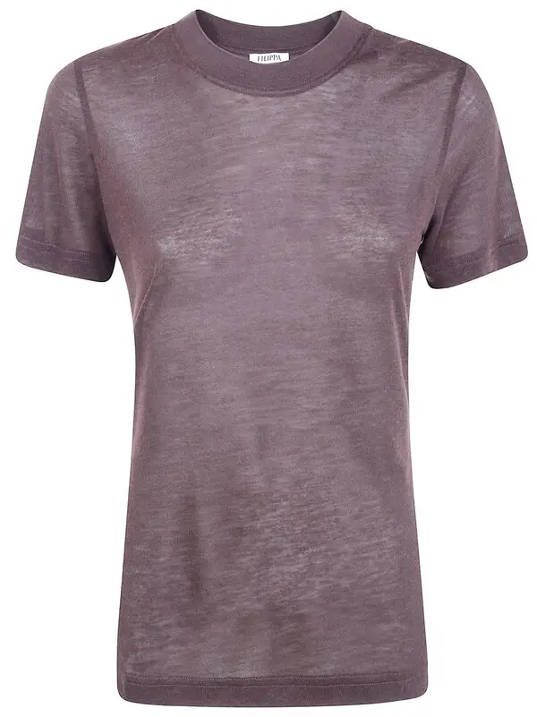 Filippa K T-shirt Lyocell Cashmere "lyocell Cashmere Tee - Brown