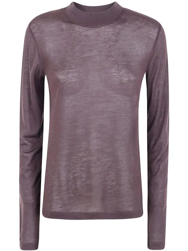 Filippa K Lyocell Cashmere Mock Neck Top - Brown