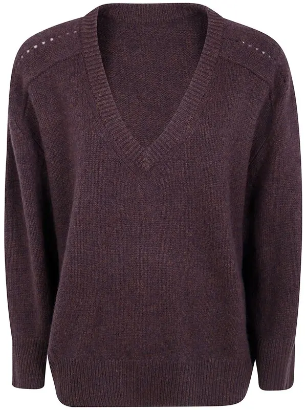 KUJTEN Sweater V Neck "divee - Brown