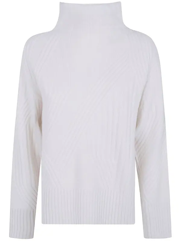 JOSEPH Sweater Soft Wool Ribs Turtleneck "isabel - Beige