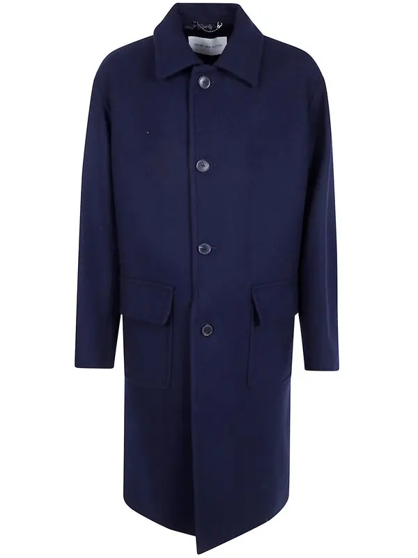 Dries Van Noten Coat Single Breaster "randale - Blue