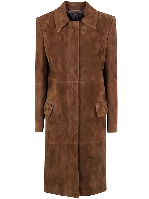 TOM FORD Coat Full Grain Lamb Suede "mackintosh - Brown