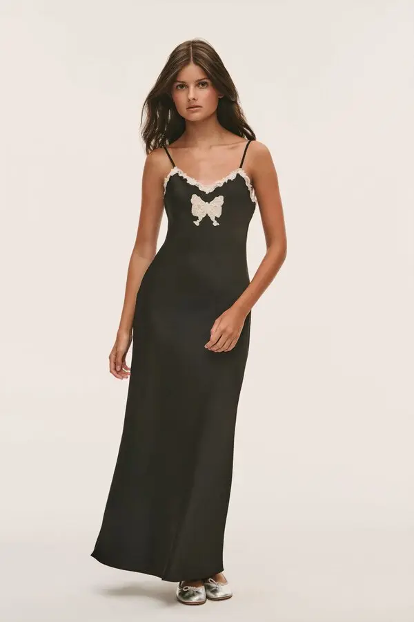 LoveShackFancy Tween Seera Lace Bow Maxi Dress