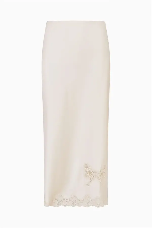 LoveShackFancy Avelaine Crepe Maxi Skirt - Black
