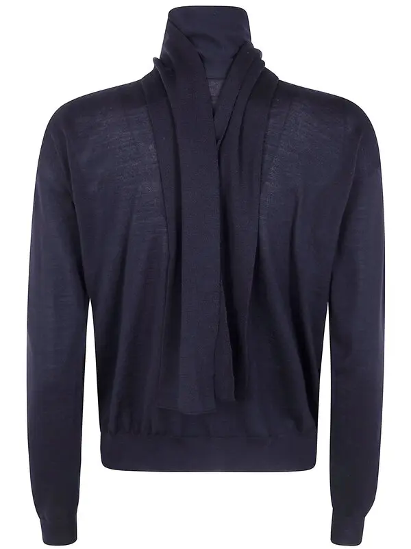 NUUR Scarf V-neck Sweater