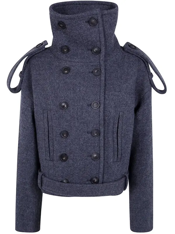 Seven For All Mankind Double Breasted High Neck Coat