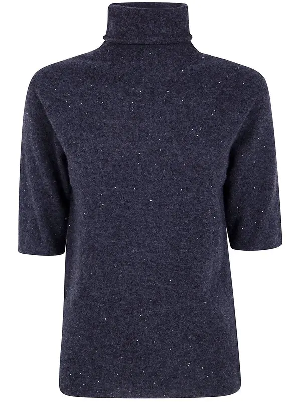 Antonelli Firenze Sweater Short Sleeve Turtle Neck "dakota - Gray