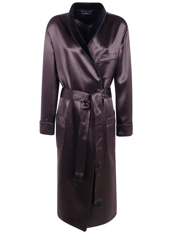 TOM FORD Robe Black Satin "silk Satin Robe - Brown